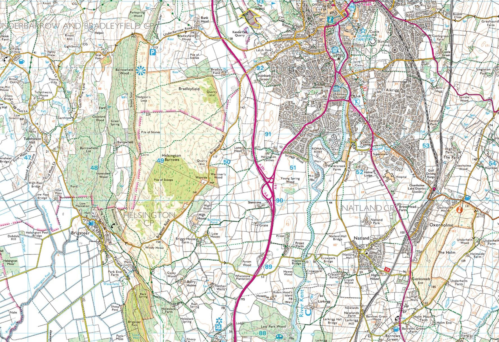 Around and About Kendal, Staveley and Brigsteer Walking Map – The Coast ...